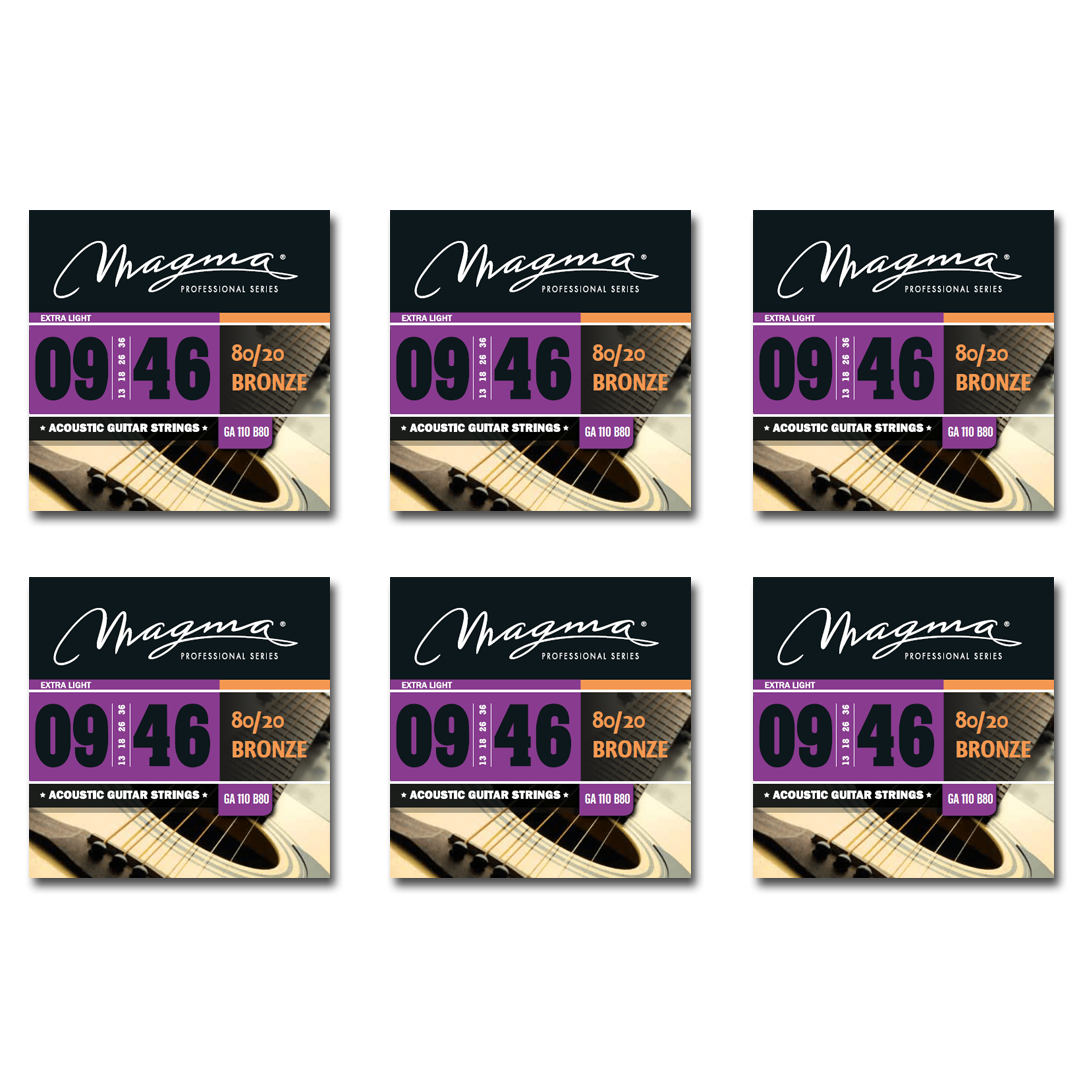 Magma Acoustic Guitar Strings Extra Light Gauge 80/20 Bronze Set, .009 – MAGMA STRINGS