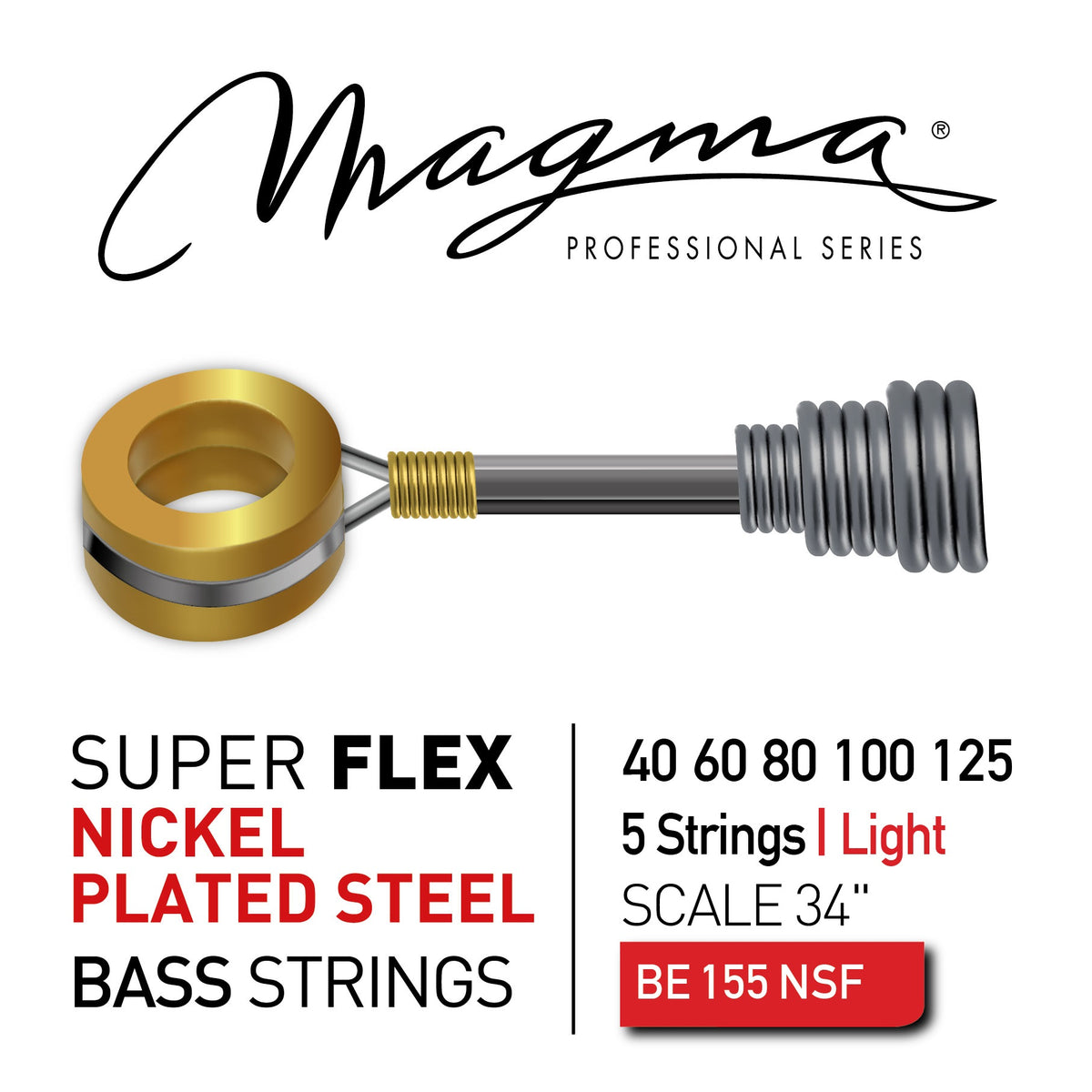 Magma Electric Bass Strings Extra Light - Nickel Super Flex - Long Sca ...